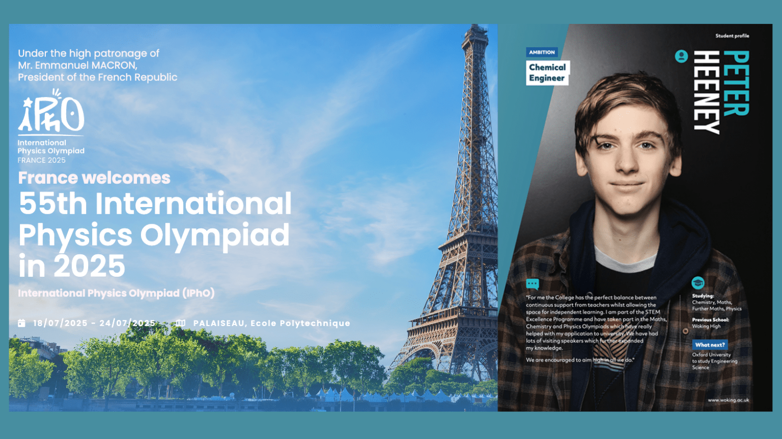 Woking College | Surrey | Peter Heeney Wins Bronze representing the UK ...